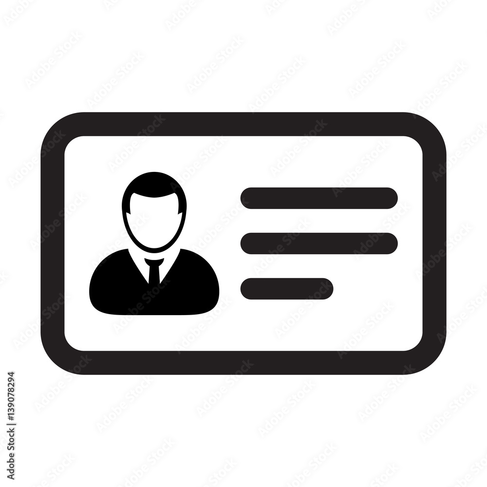 User Icon - ID Card Person Profile Avatar Vector illustration Stock ...
