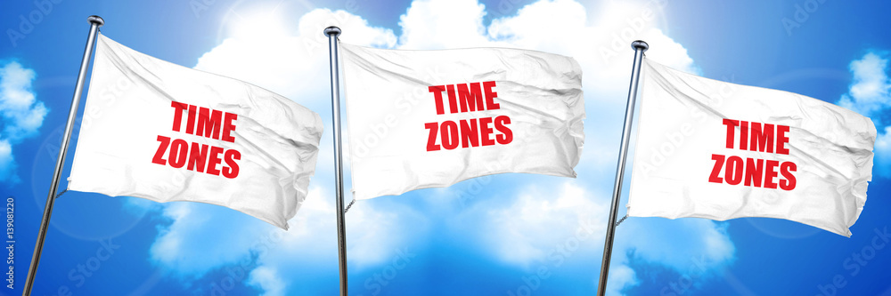 time zones, 3D rendering, triple flags Stock Illustration | Adobe Stock