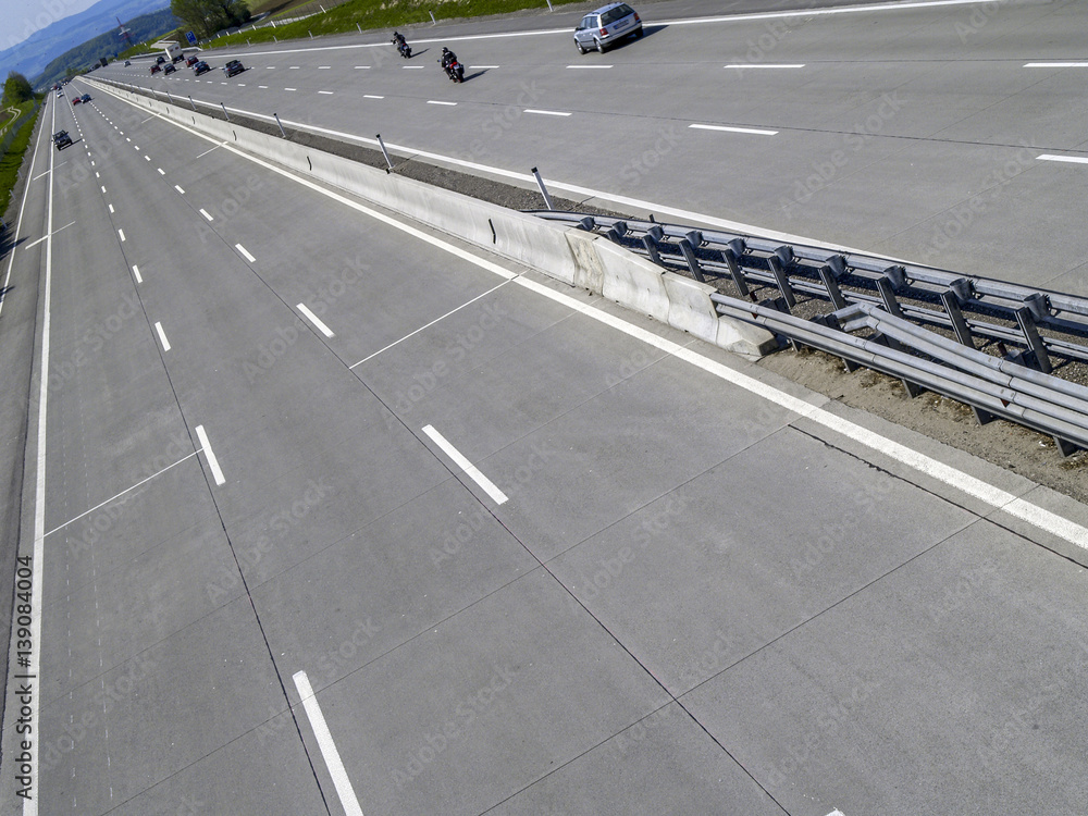 A1 West motorway, guide rail, concrete road surface Stock Photo | Adobe ...