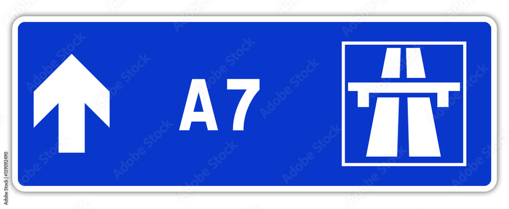 Panneau routier en france : direction vers l'autoroute Stock Illustration | Adobe Stock