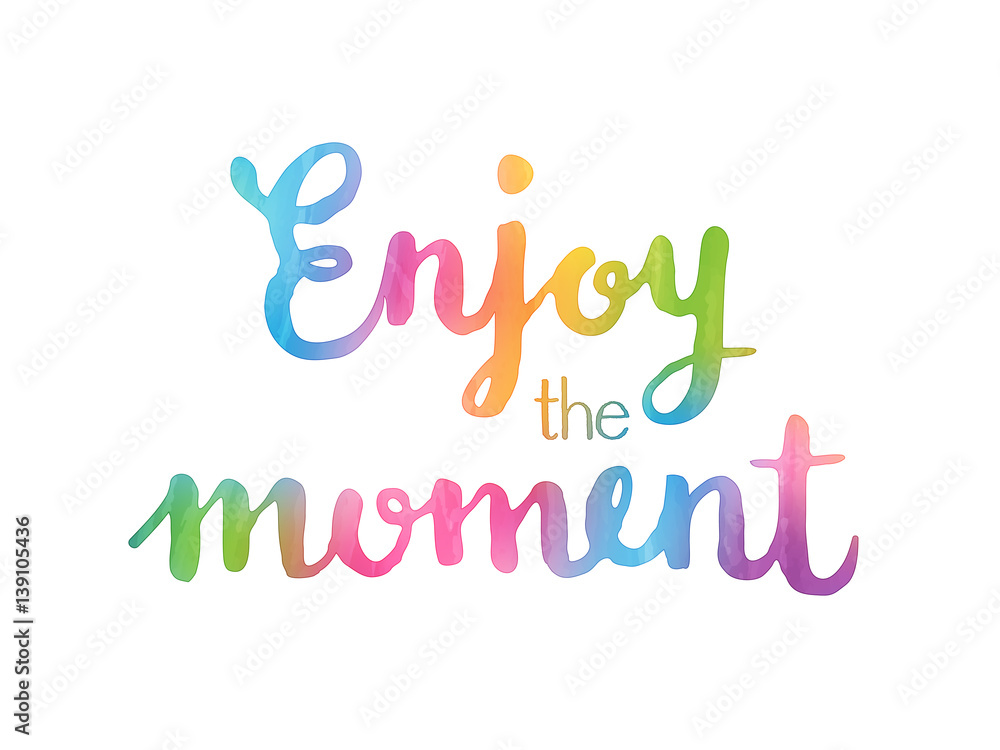 ENJOY THE MOMENT motivational quote Stock-Vektorgrafik | Adobe Stock