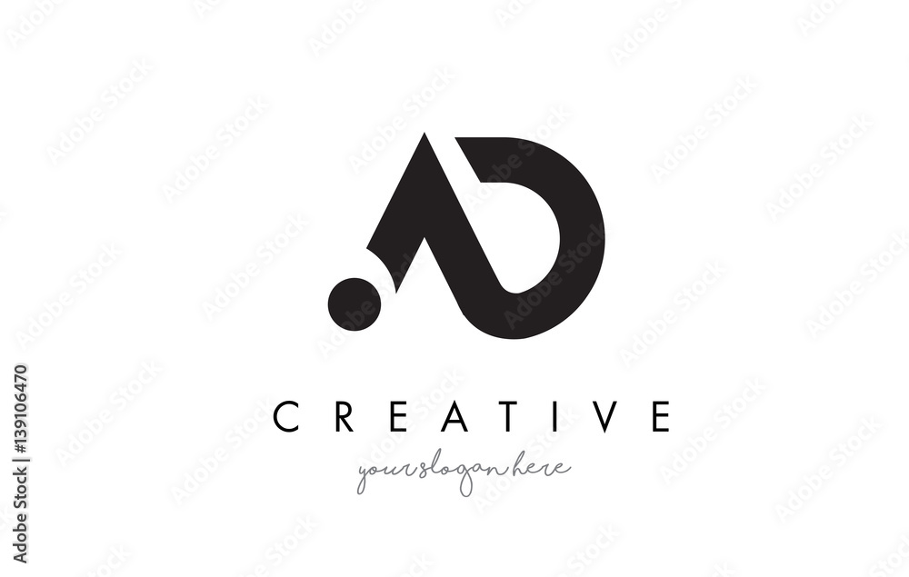 AD Letter Logo Design with Creative Modern Trendy Typography. Stock ...