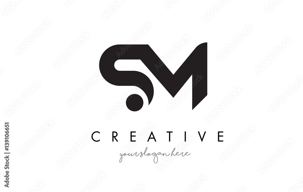 SM Letter Logo Design with Creative Modern Trendy Typography. Stock ...