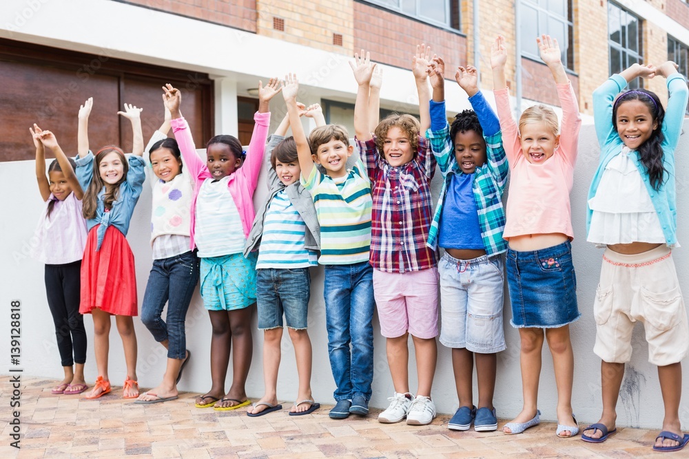 Children Standing In A Row