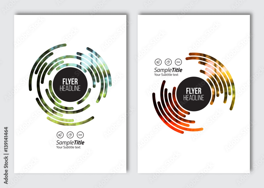Flyer layout template. Vector brochure background with elements for ...