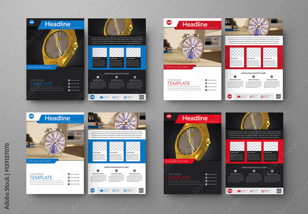 Bold Flyer Layout Set Stock Template | Adobe Stock