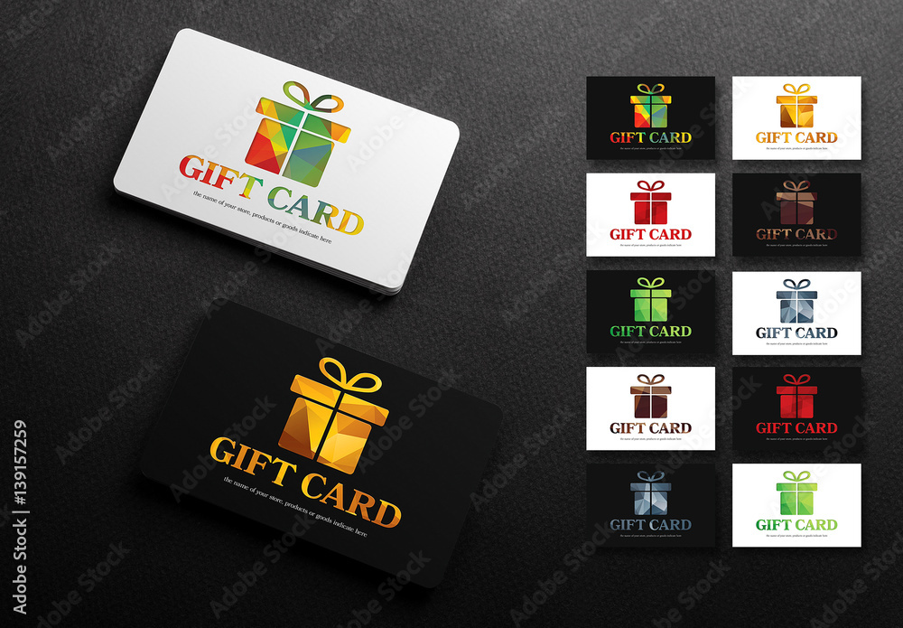 Illustrated Gift Card Layouts Stock Template | Adobe Stock
