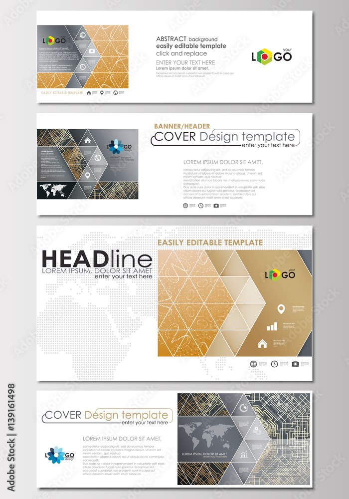Social media and email headers set, modern banners. Cover design ...