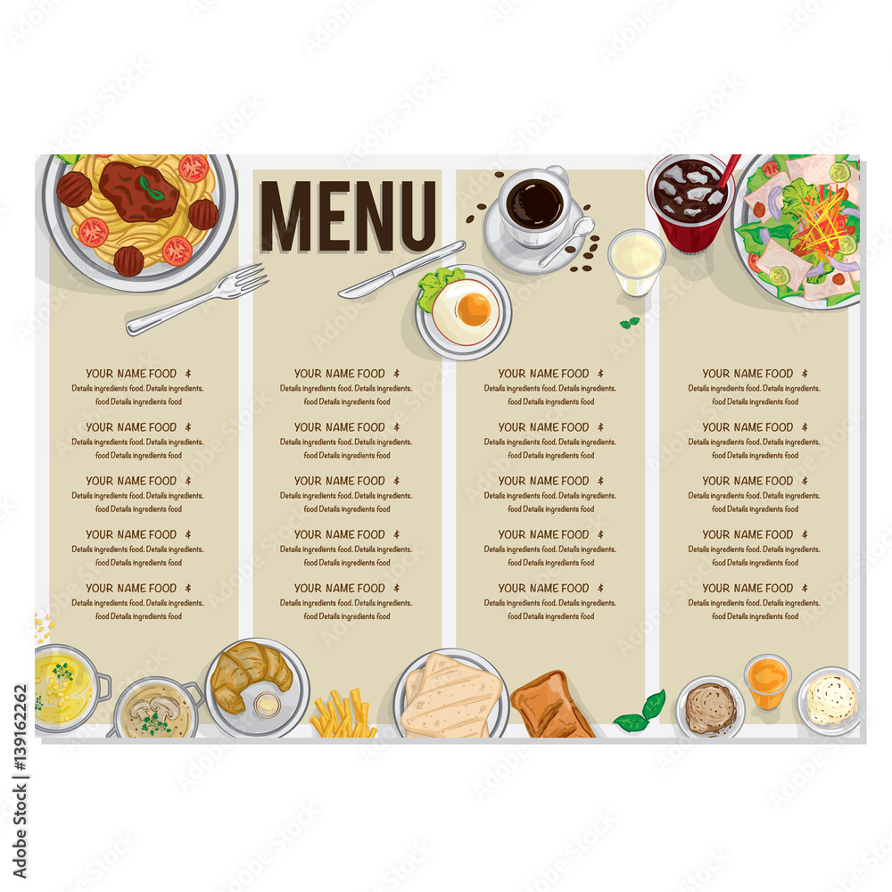 menu fast food drawing graphic design objects template Stock Vector ...