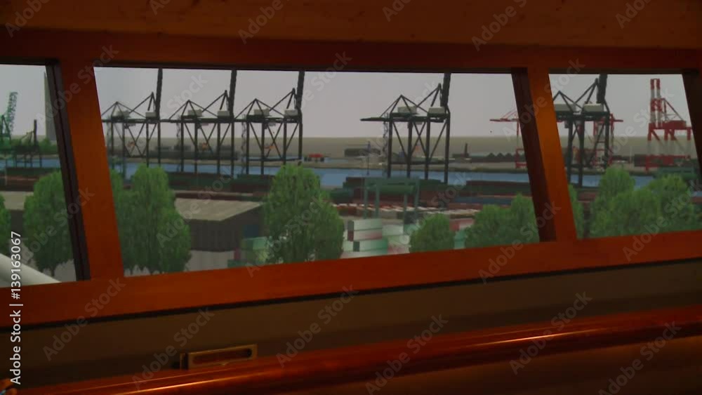 Screens in a maneuvers simulator. The maneuvers simulators are used to ...