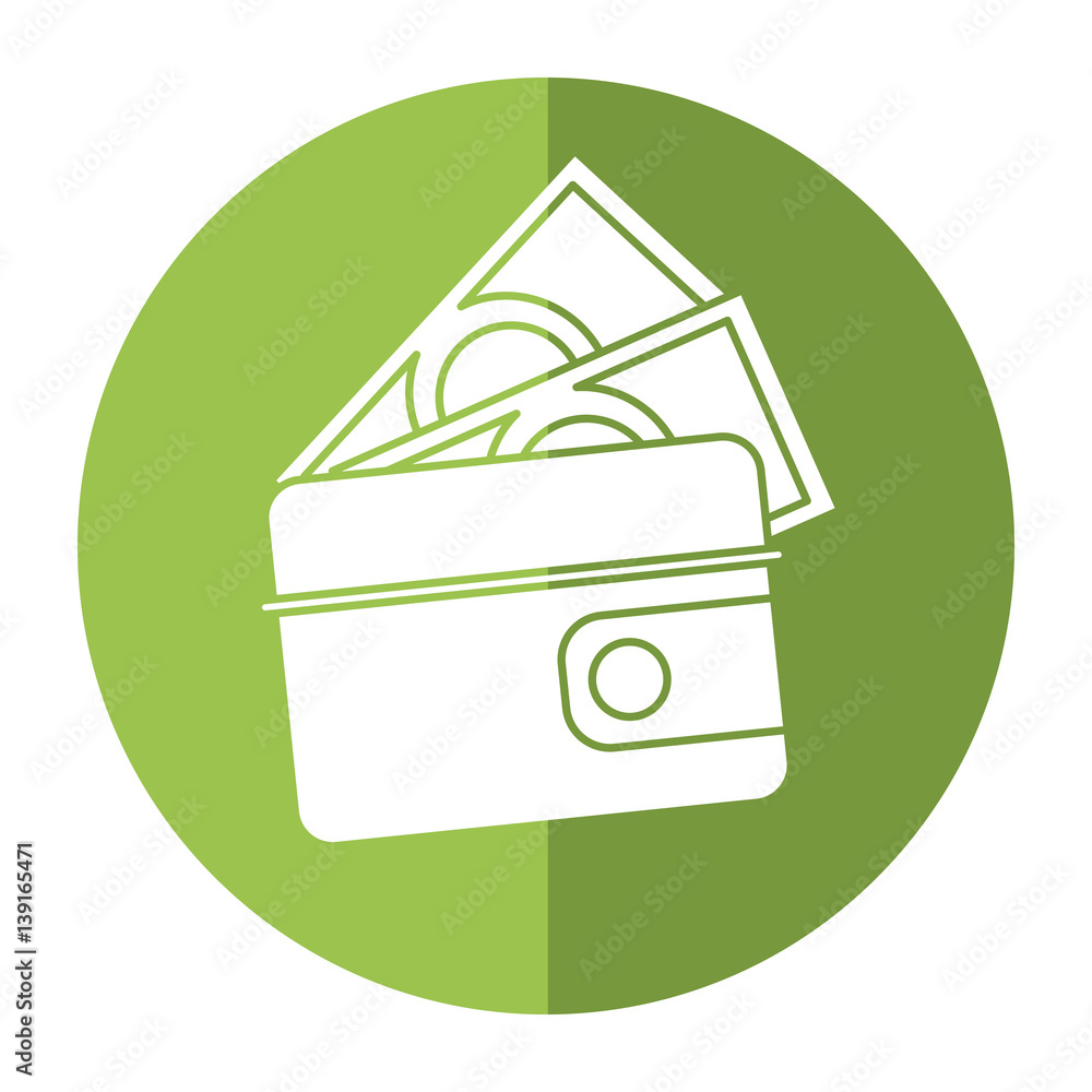 wallet dollar money cash shadow vector illustration eps 10 Stock Vector ...