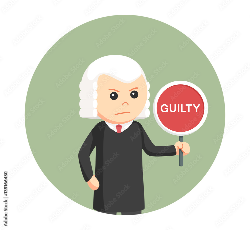 judge with guilty sign in circle background Stock Vector | Adobe Stock