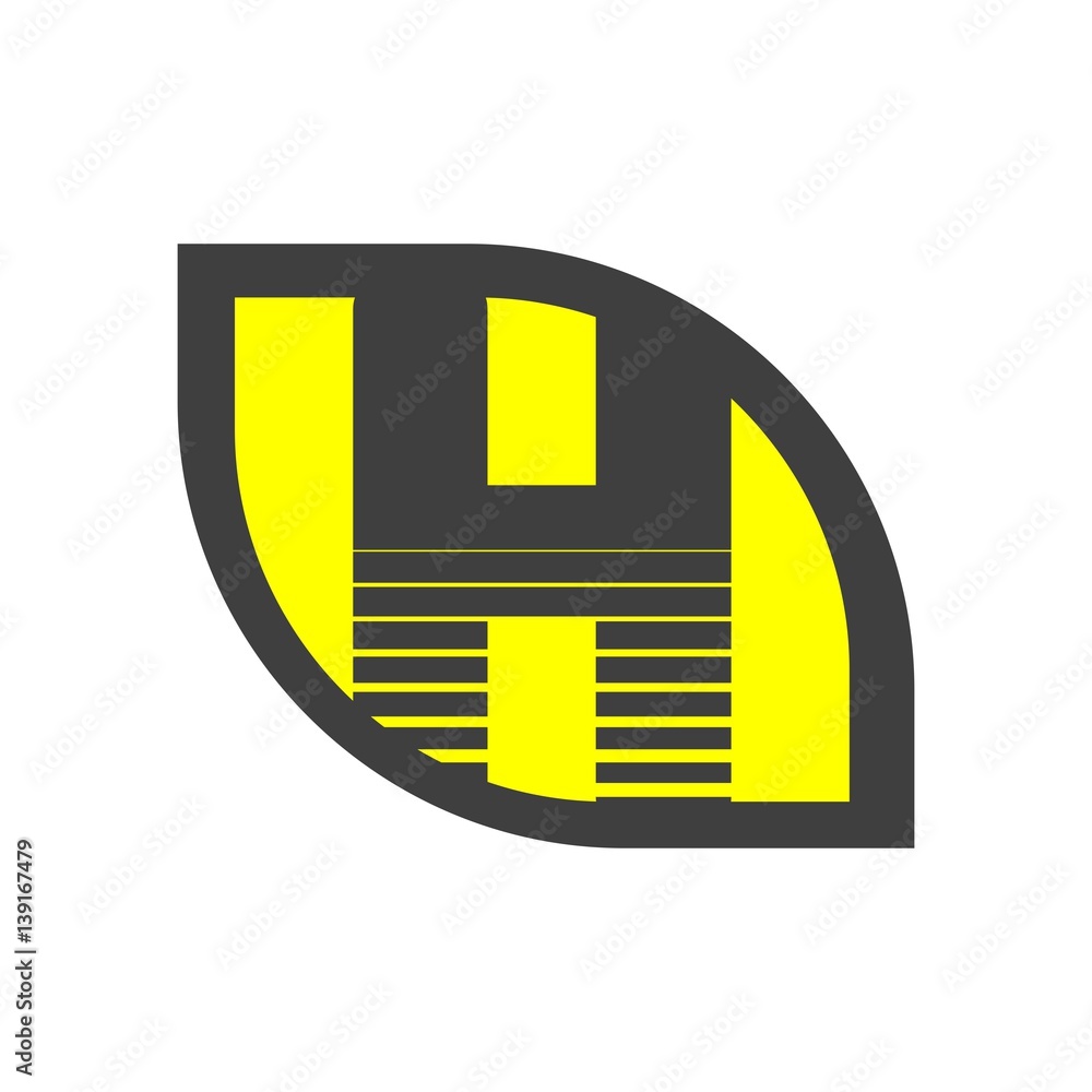 initial letter H black color logo vector Stock Vector | Adobe Stock