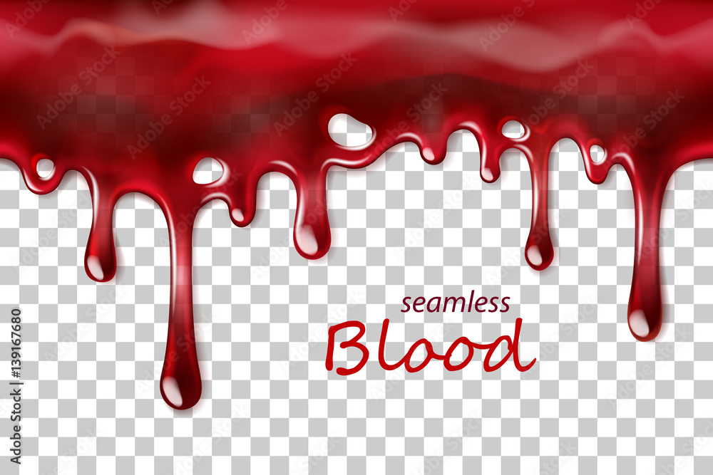 Seamless dripping blood repeatable isolated on transparent background ...