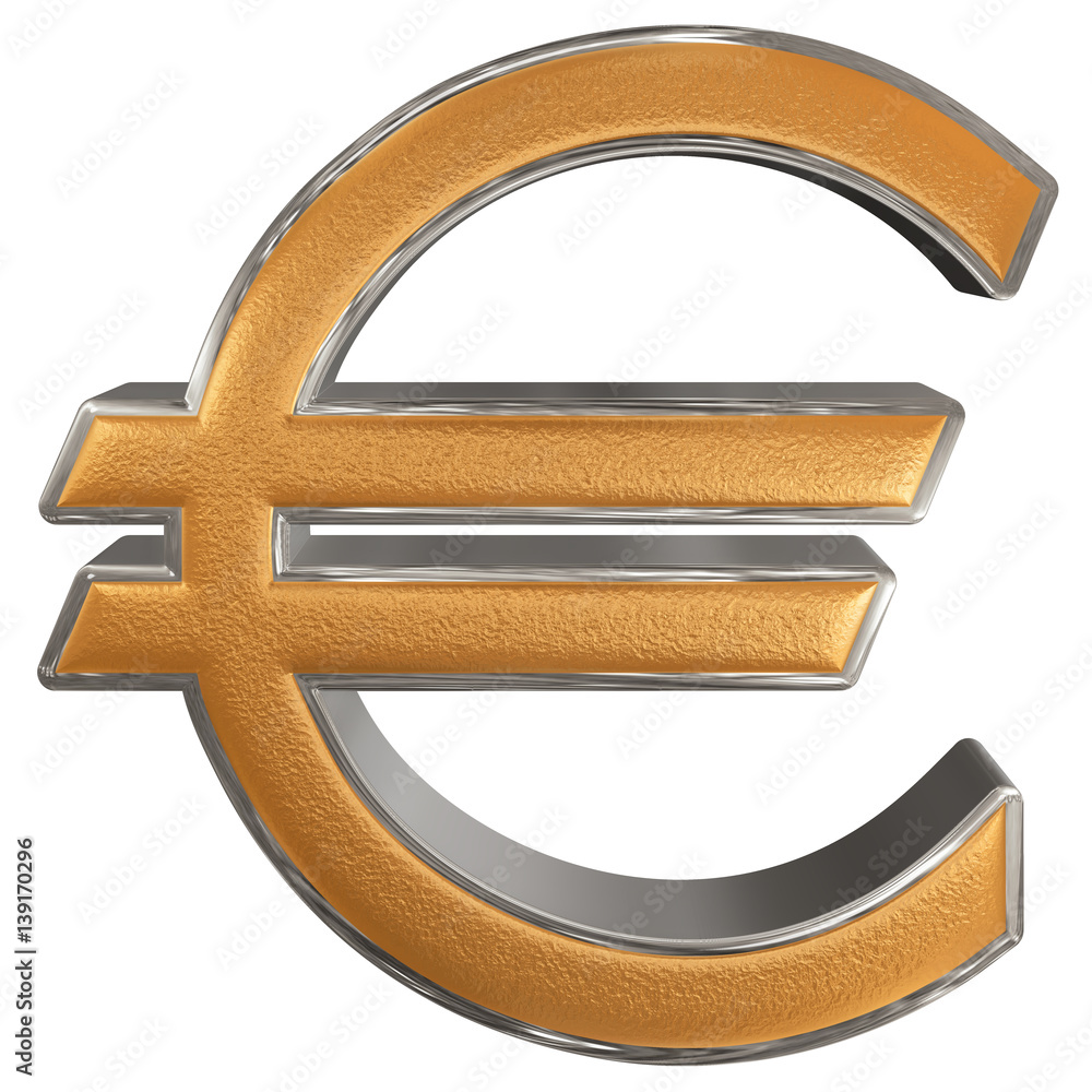 Euro symbol, isolated on white background, 3D illustration Illustration ...