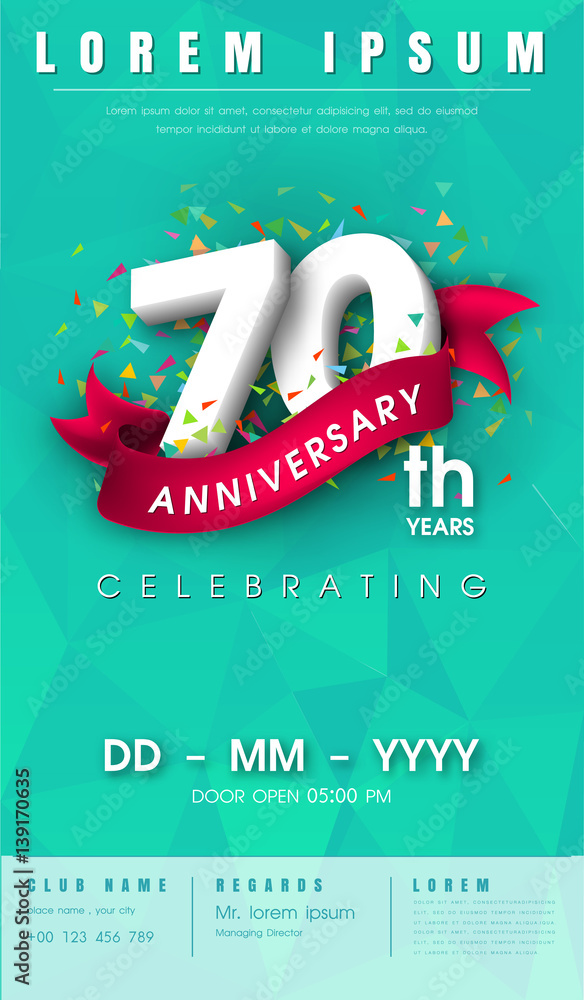 Poster anniversary invitation card or emblem template design – Wall Art ...