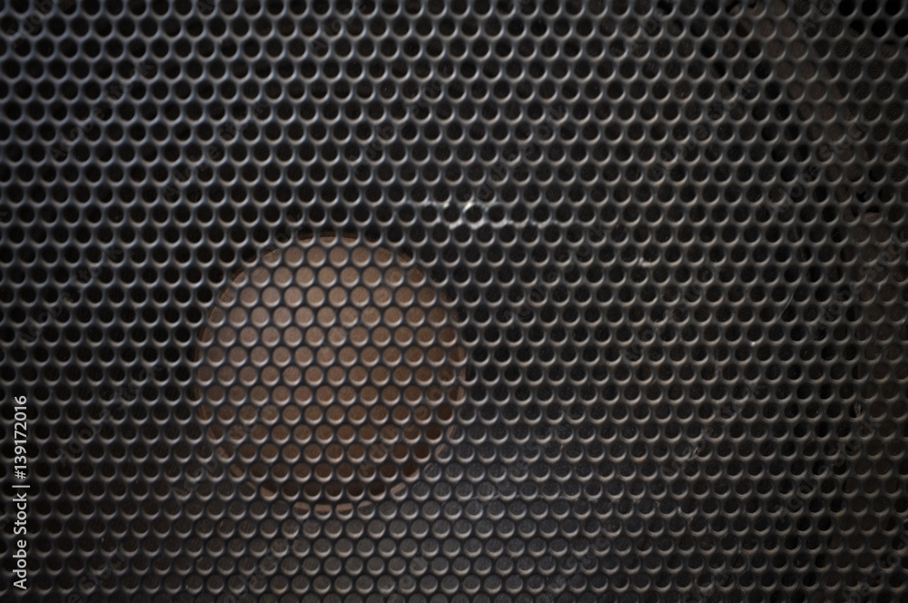 Steel grating of loudspeaker full frame black grid of a speaker texture ...