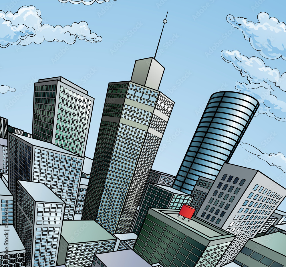 City Buildings Background Stock Vector | Adobe Stock