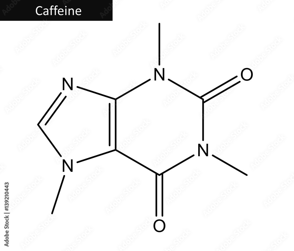 Molecular structure of Caffeine Stock Illustration | Adobe Stock