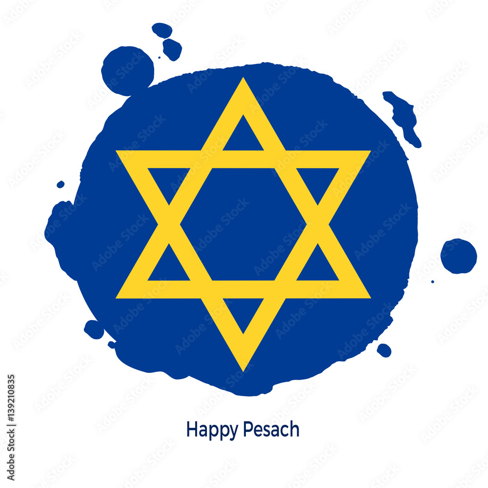 Jewish star over a blue background, vector illustration Stock Vector ...