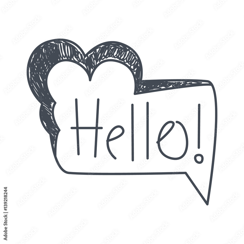 Hello Clipart Black And White