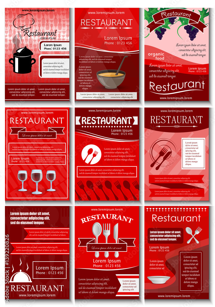 Restaurant Colored Advertising Poster In Modern Style,Vector ...