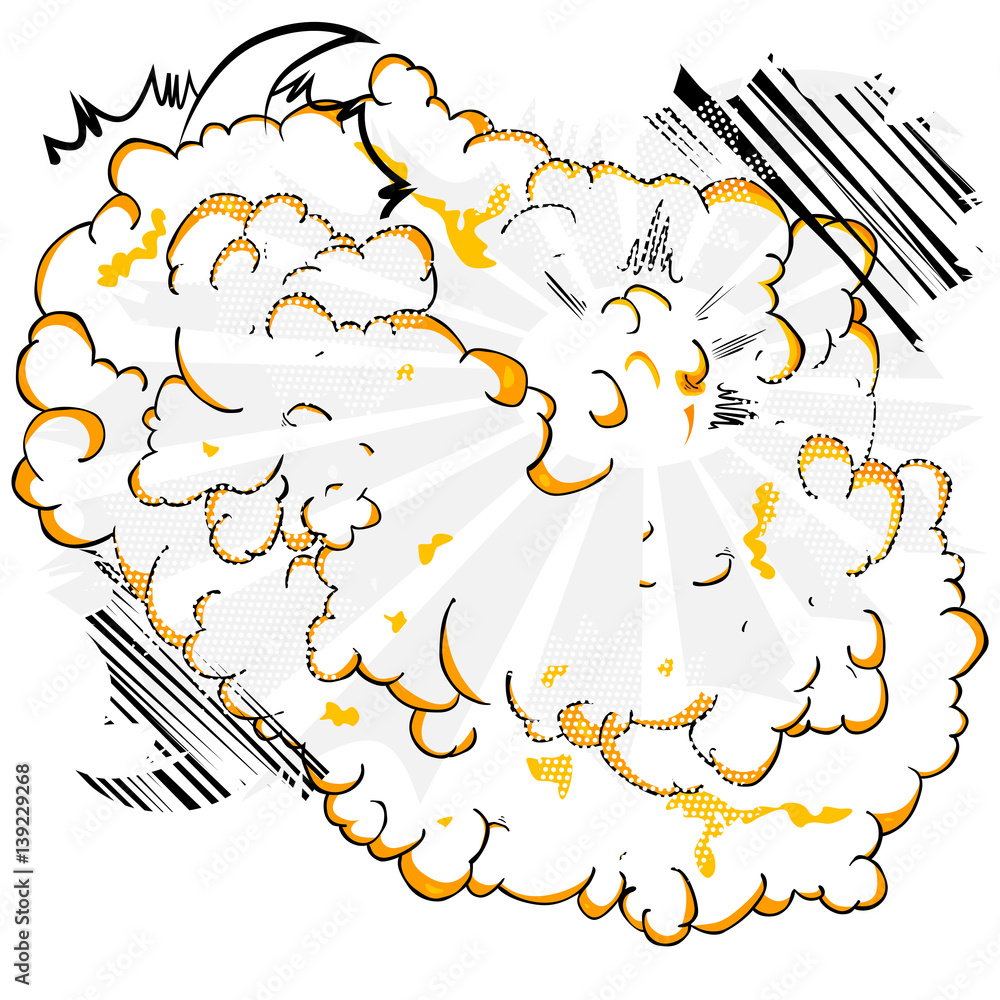 Vector illustrated comic book style explosions background. Stock Vector ...