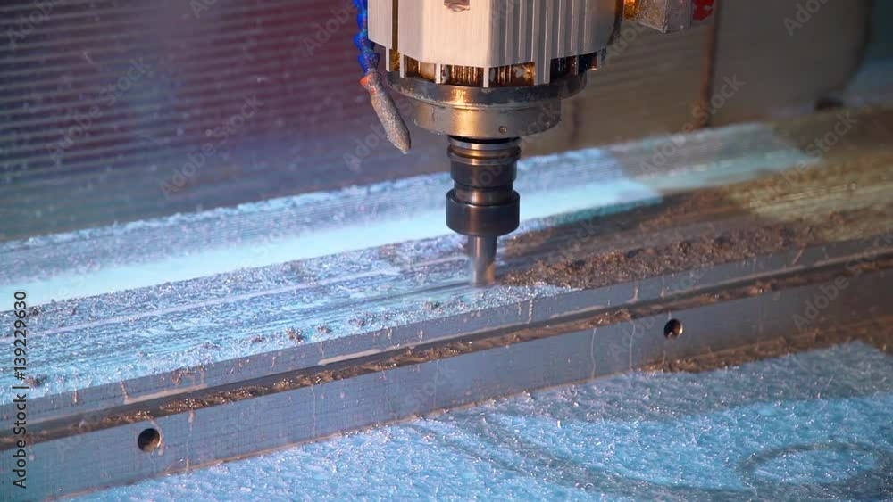 Working process of the milling machine at the factory, milling shapes ...