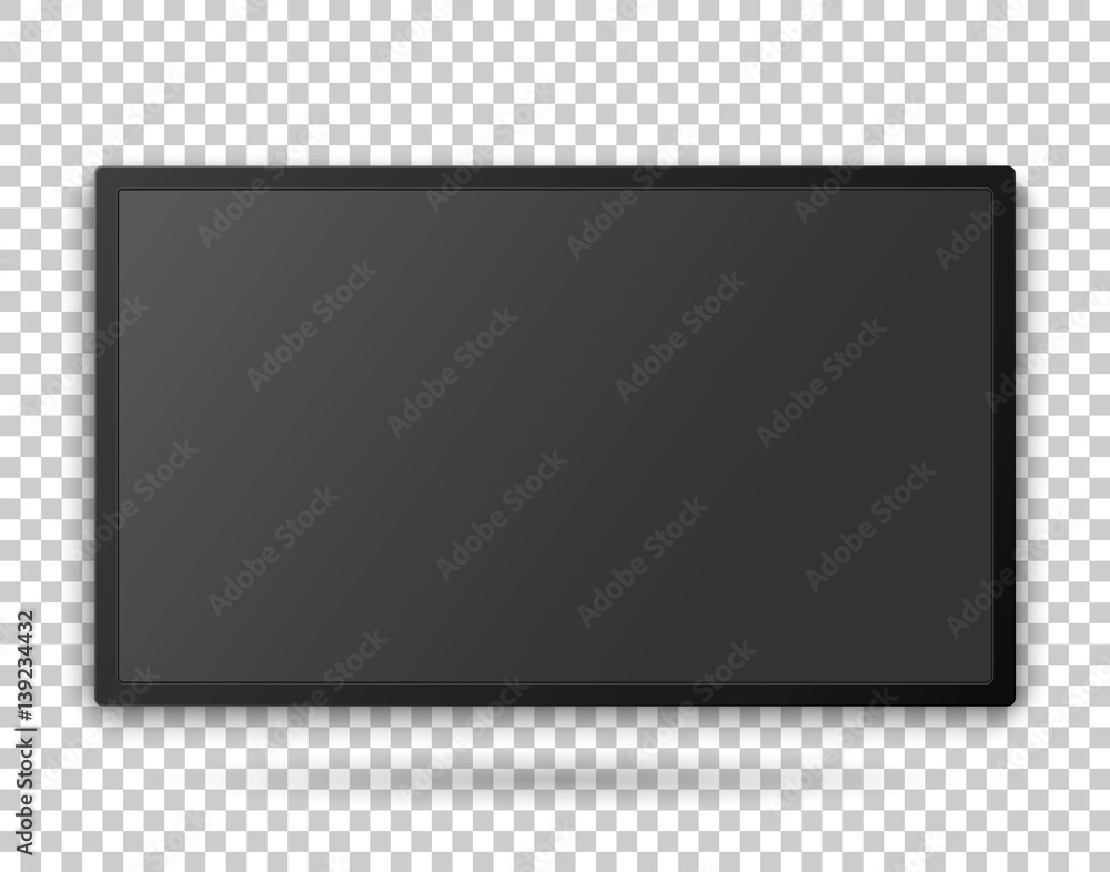 Tv screen template with empty screen, high detailed mock up on the ...