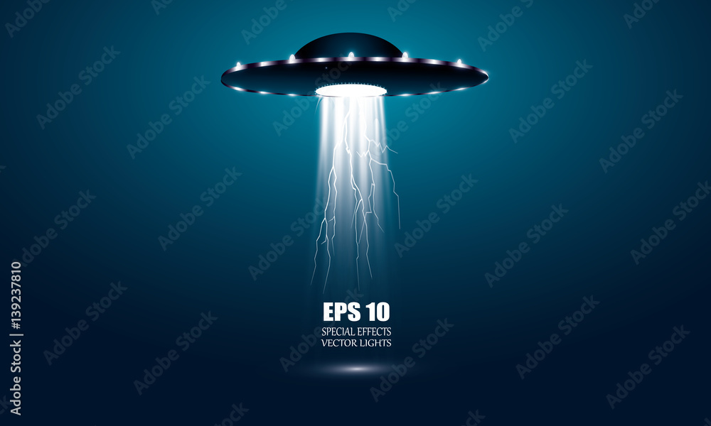 The alien ship. Vector illustration. Stock Vector | Adobe Stock