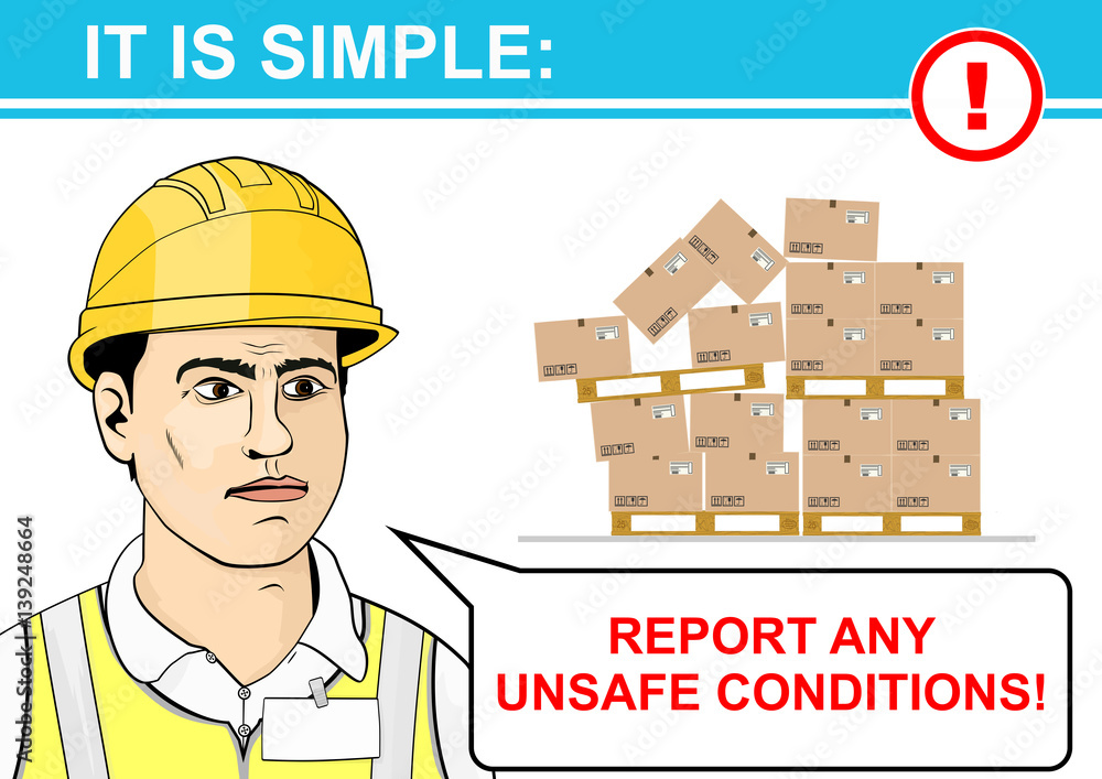 Health and safety rules in the style of a comic book. Flat vector ...