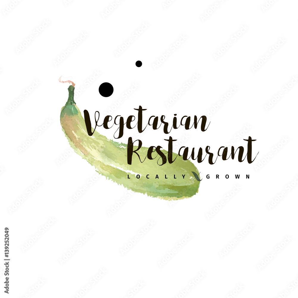 Vector logo design template and emblem made with watercolour - badge ...