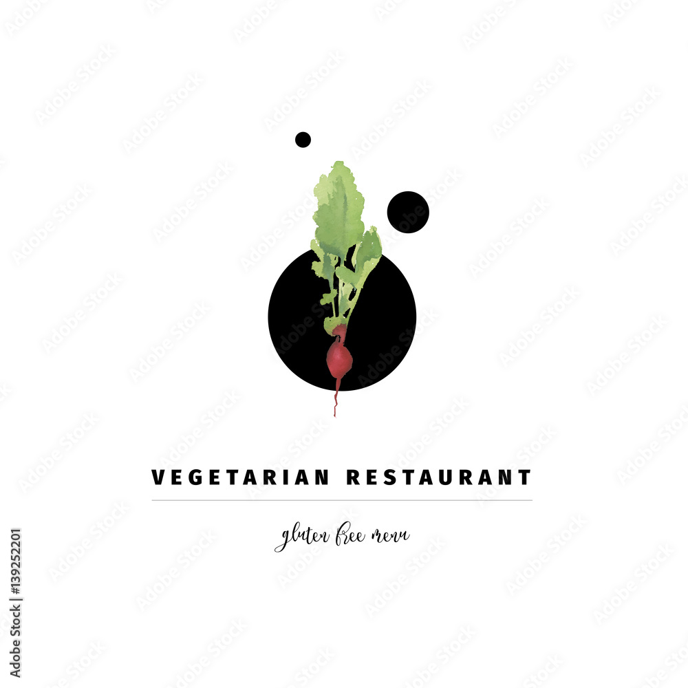 Vector logo design template and emblem made with watercolour - badge ...