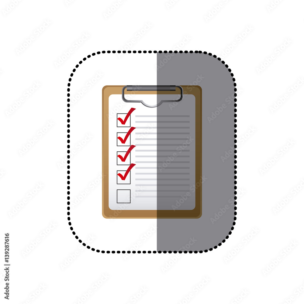 sticker colorful table notepad with check list vector illustration ...