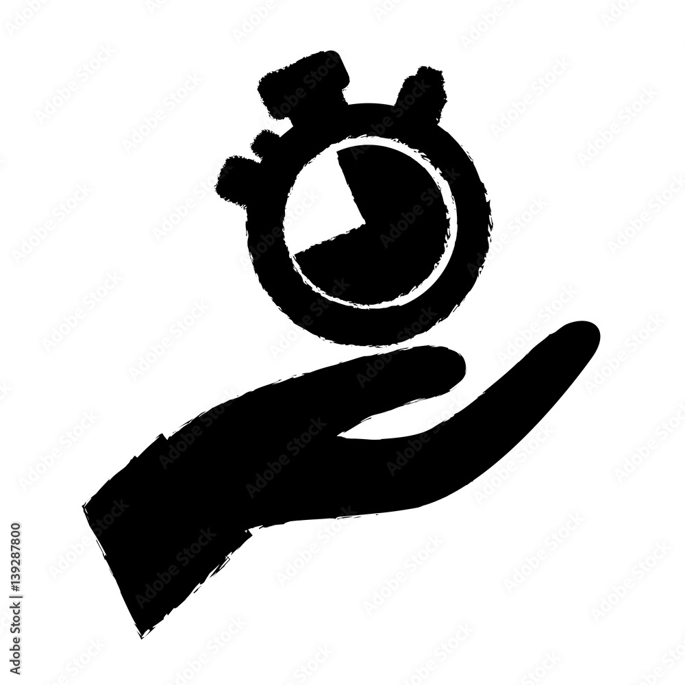 Hand with clock icon vector illustration graphic design Stock Vector ...