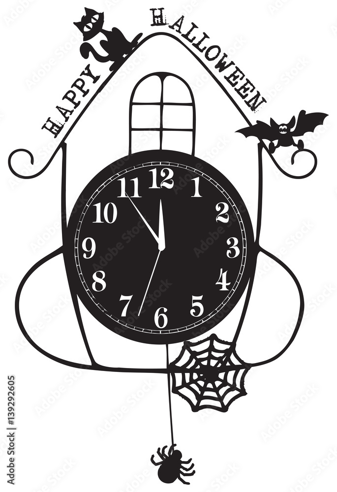 Abstract clock for Happy Halloween Stock Vector | Adobe Stock