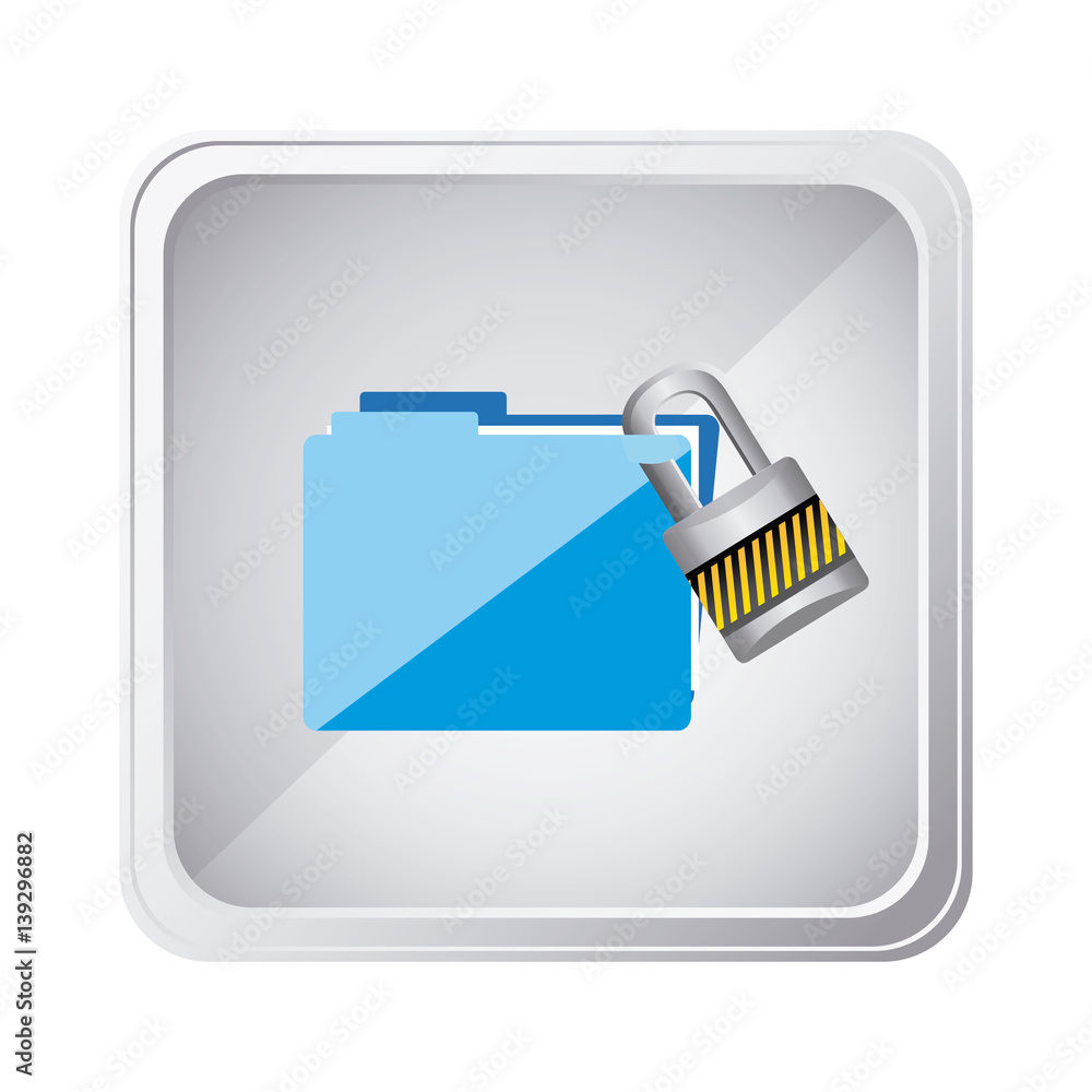 silver emblem file with lock icon, vector illustraction dsign Stock ...