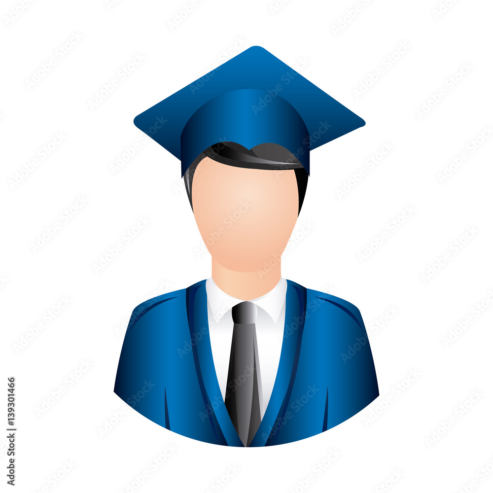 colorful man graduation icon, vector ilustraction design image Stock ...