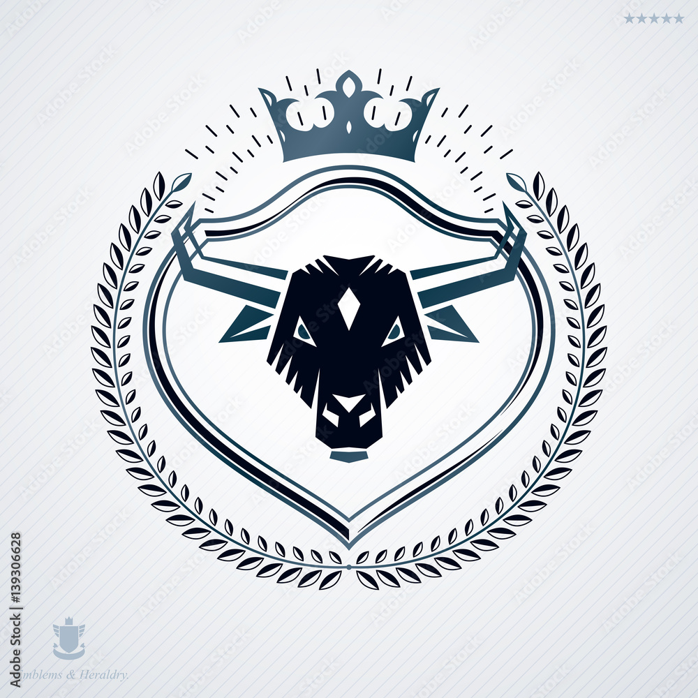 Heraldic Coat of Arms decorative emblem, vector illustration of ...