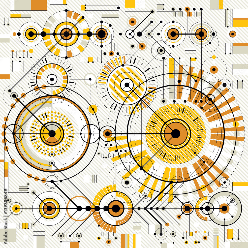 Architectural blueprint, vector digital background with different ...