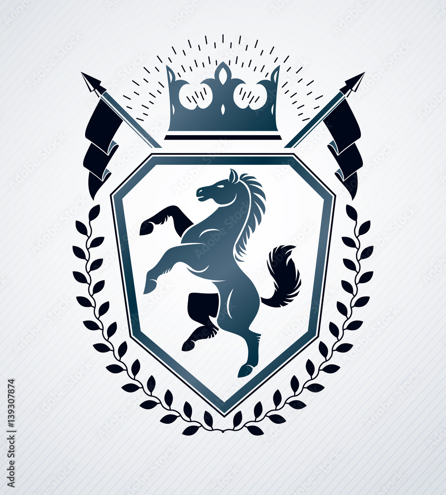 Heraldic sign, element, heraldry emblem, insignia, sign, vector. Stock ...