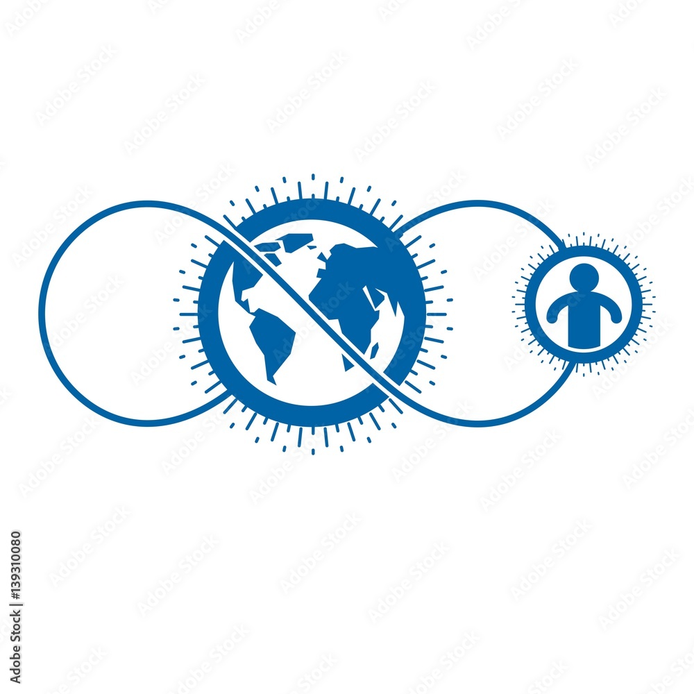 Mankind and Person conceptual logo, unique vector symbol created with ...