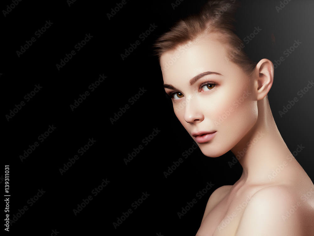 Beauty, spa. Attractive woman with beautiful face. Beautiful girl with ...