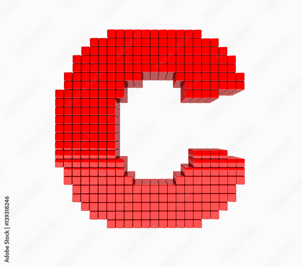3D design the English alphabet letter C Stock Illustration | Adobe Stock