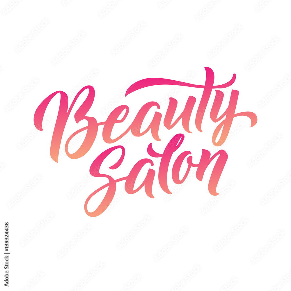 Logo Beauty Salon Lettering. Custom handmade calligraphy, vector Stock ...