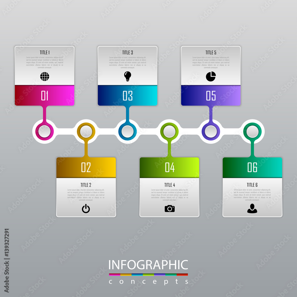 Infographic business concept with 6 options, parts, steps. Vector ...