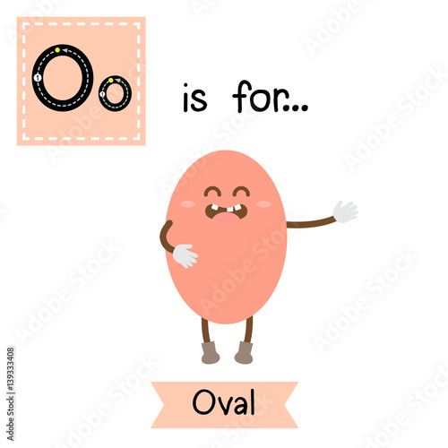 Letter O cute children colorful geometric shapes alphabet tracing ...