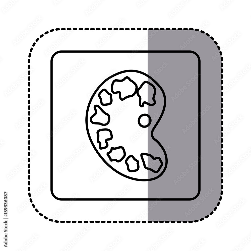 white emblem artist palette icon, vector illustraction design Stock ...