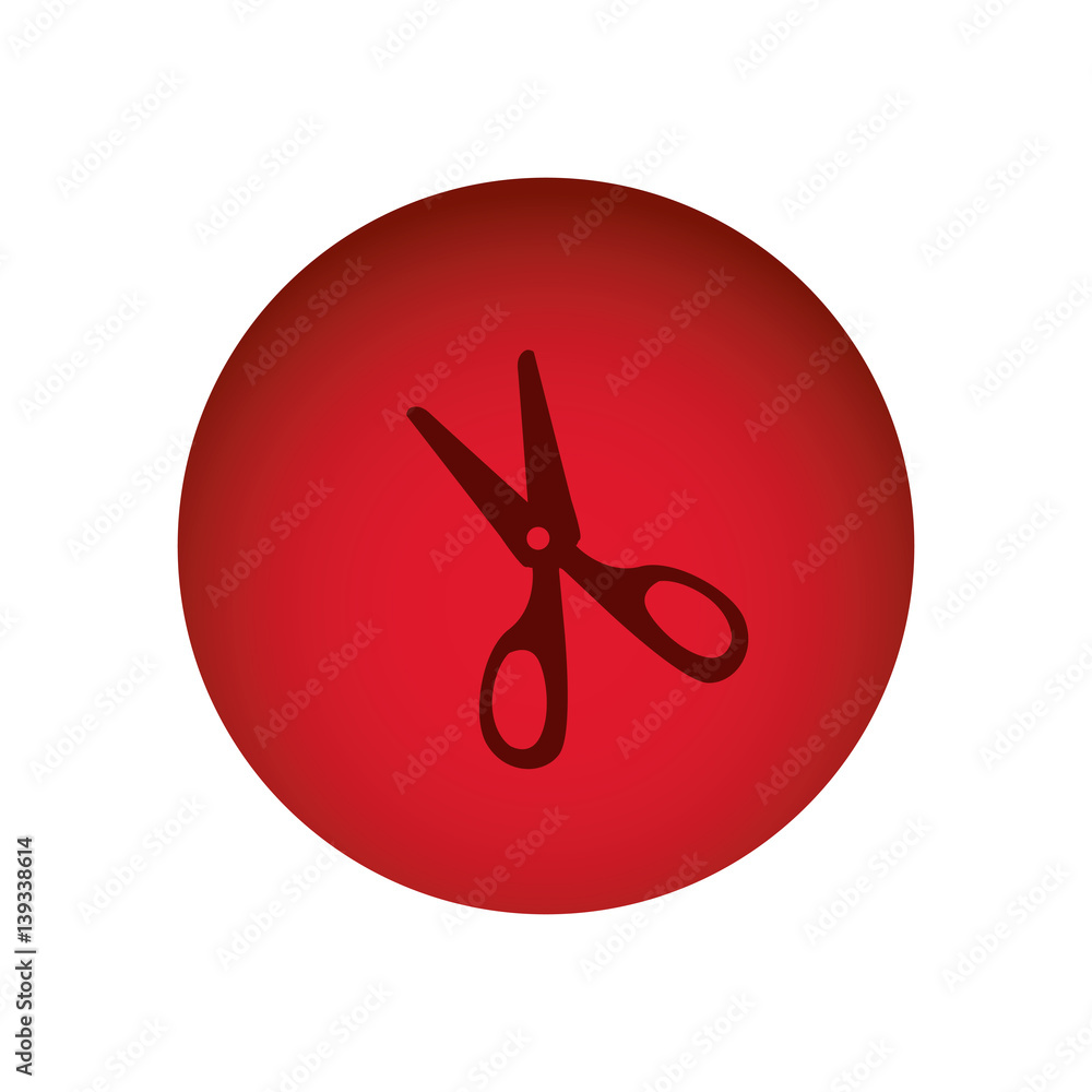 red emblem scissors icon, vector illustraction design image Stock ...