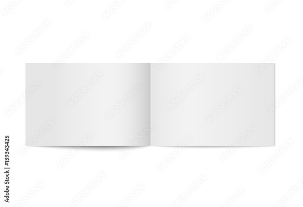 Vector mock up of booklet isolated. Opened horizontal magazine ...